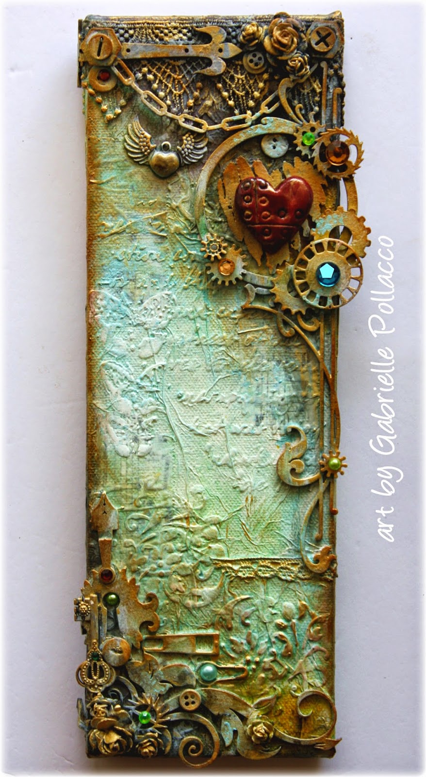 Elongated Steampunk Canvas VIDEO TUTORIAL {Dusty Attic & Shimmerz ...
