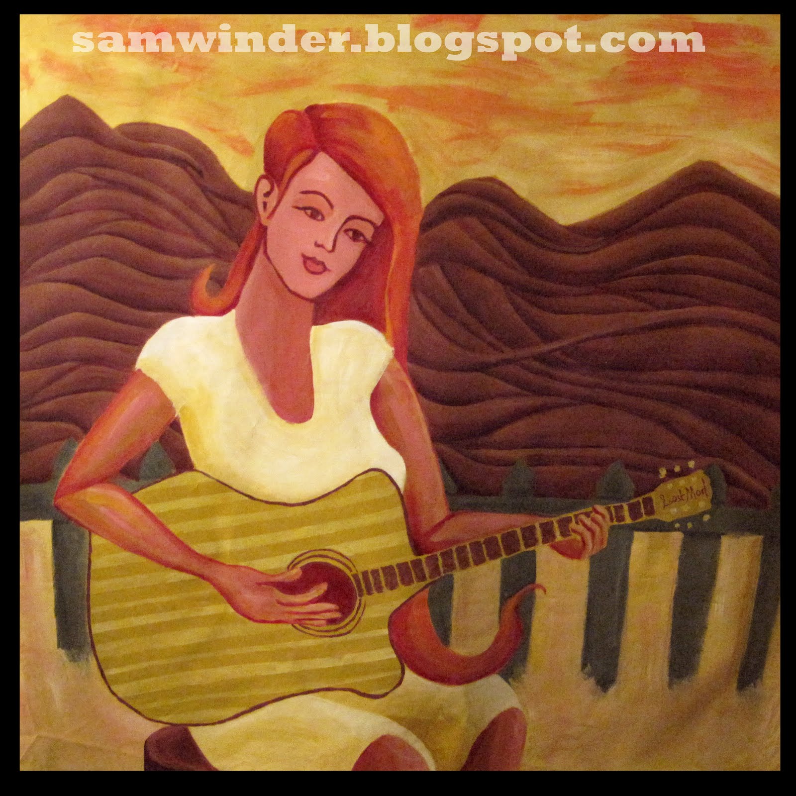 Sam Winder: Red Female Guitarist