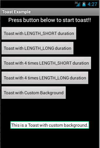 James.C's Blog: Android Toast Example