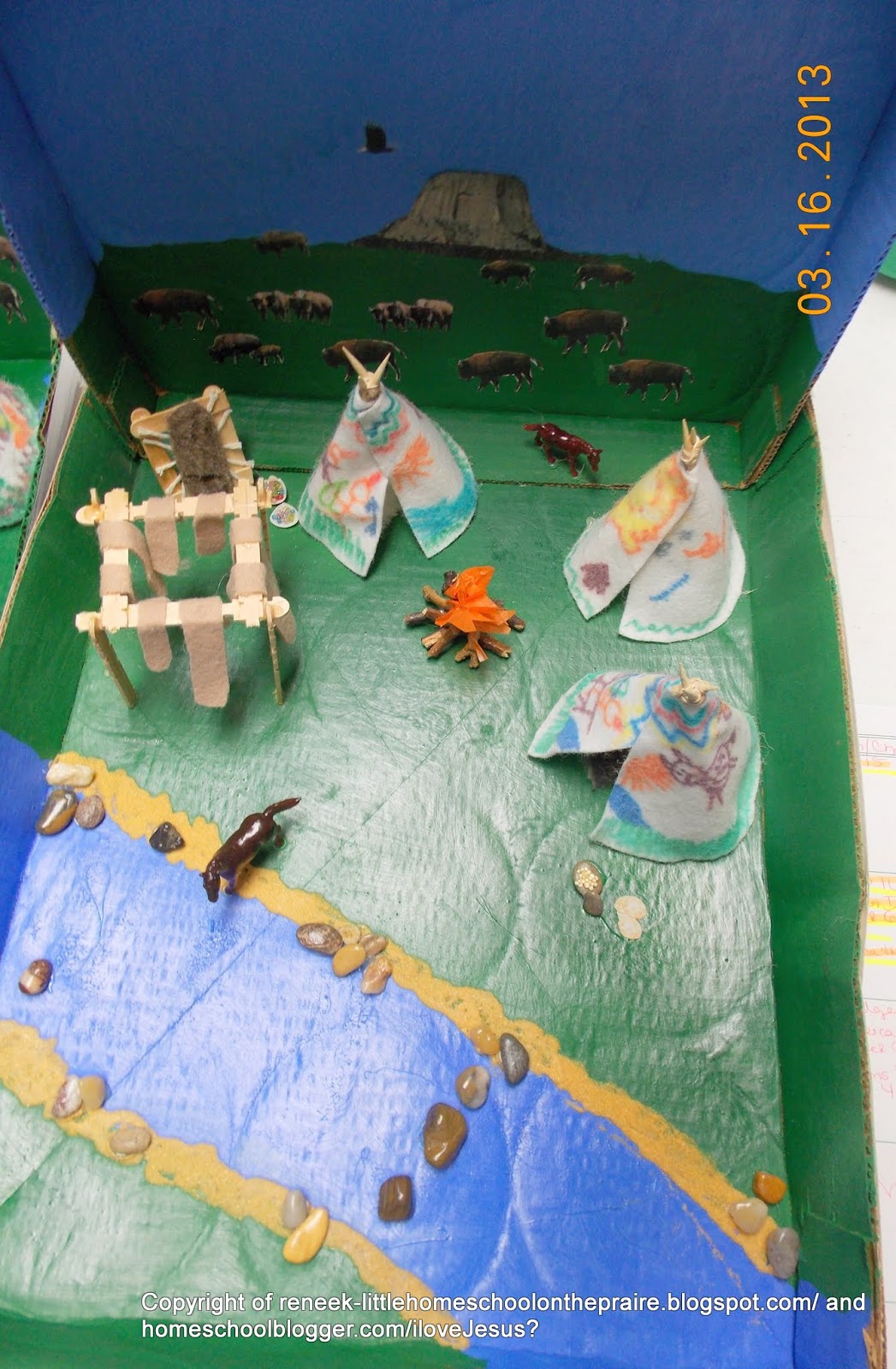 Little Homeschool on the Prairie: Teepee Indian Village Diorama