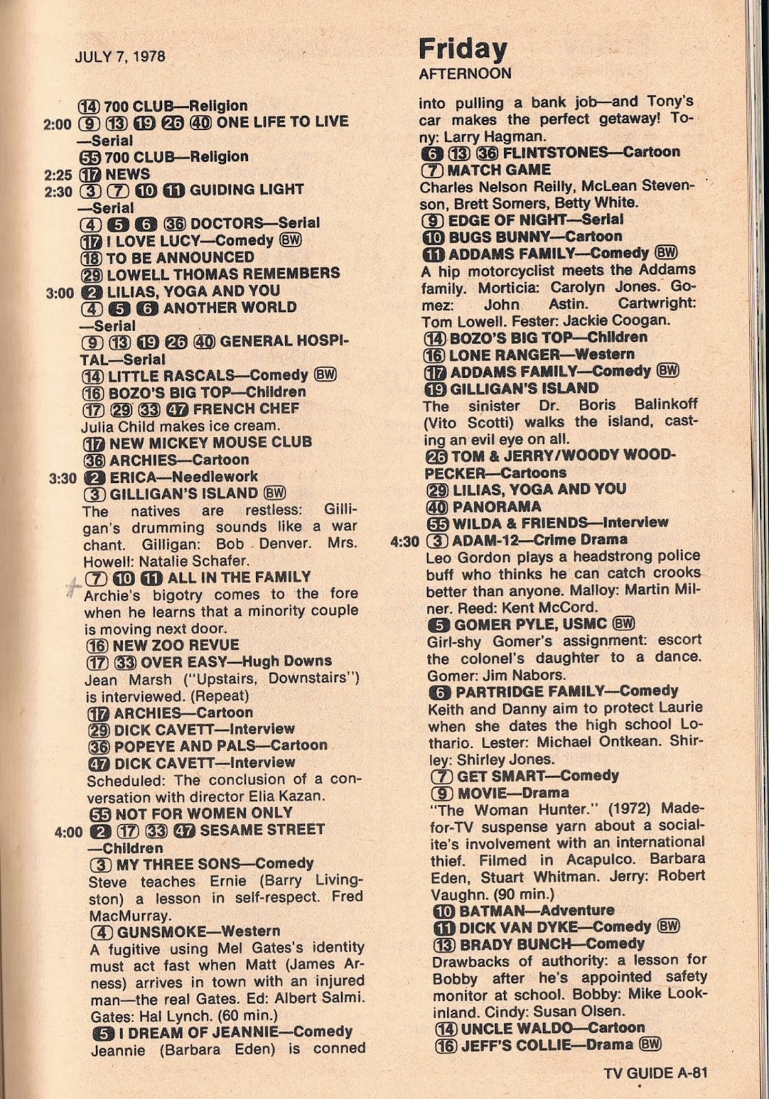 Sonic Man Memories: "The Fabulous Funnies" TV Guide Listings: 1978-1979