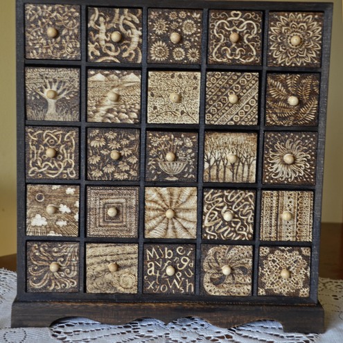 I Love Handmade: Pyrography Chest Of Drawers by Arabesque