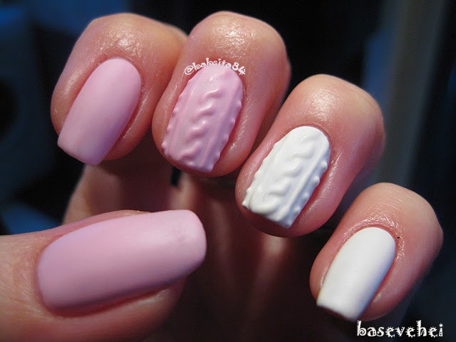 baseveheinails: Manicure Hybrydowy - 3D Cable Knit Sweater - Sweterek ...