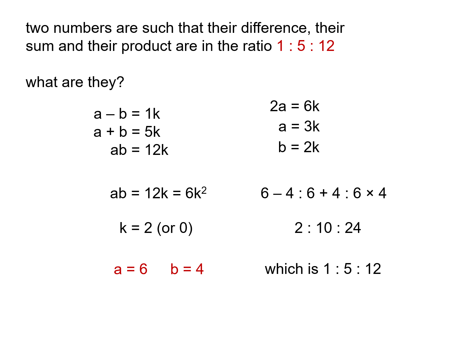 MEDIAN Don Steward mathematics teaching: sum, difference, product ratios