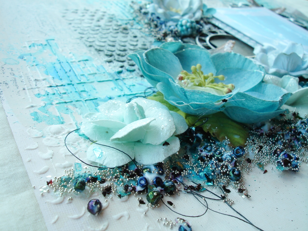 Reneabouquets: Dreamy Blue Scrapbook Layout