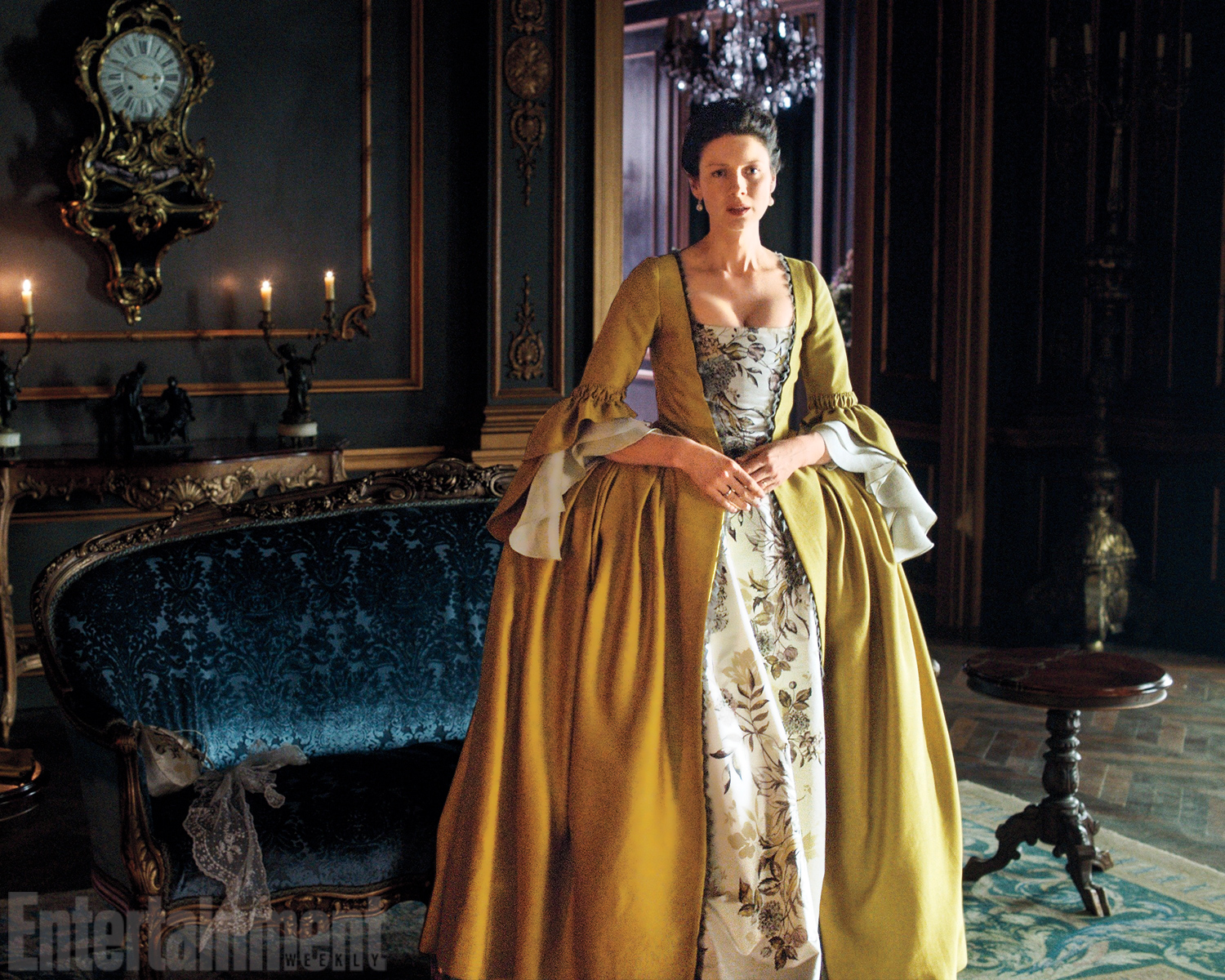 Claire Fraser yellow gown from Outlander season 2