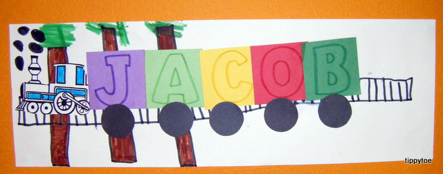 Tippytoe Crafts: Name Trains