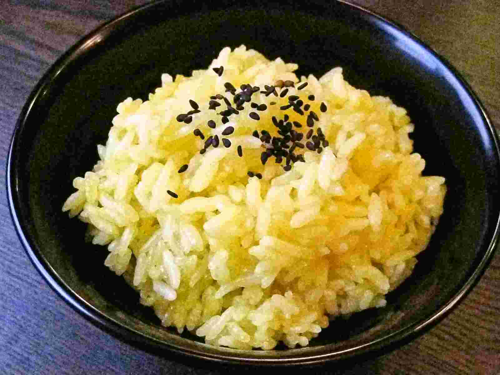 Recipes for Tom: Kuchinashi gohan / ohan / steamed rice colored with ...