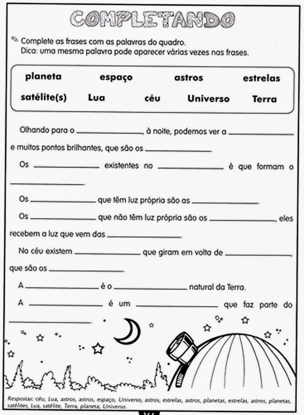 Educa X: Atividades de ciências 5 ano sistema solar Educa X: Atividades de ciências 5 ano sistema solar