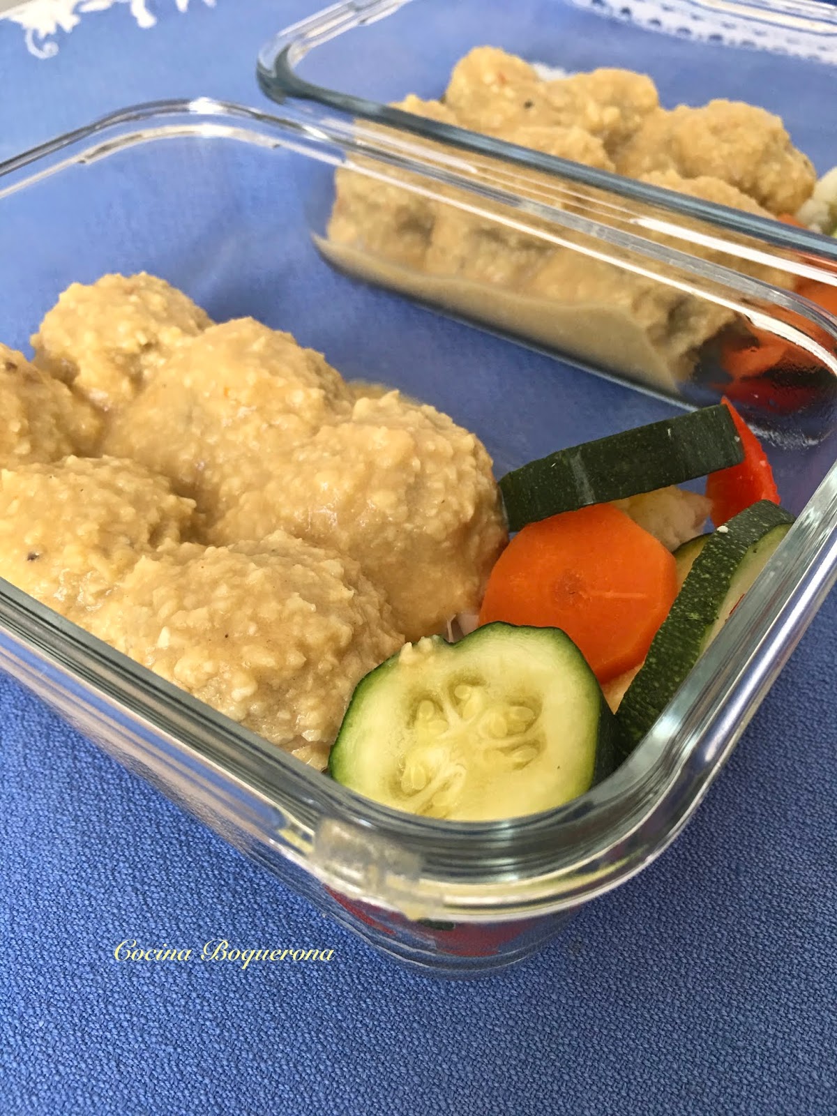 Batch cooking: Albóndigas de tofu con salsa de almendras, verduras al ...