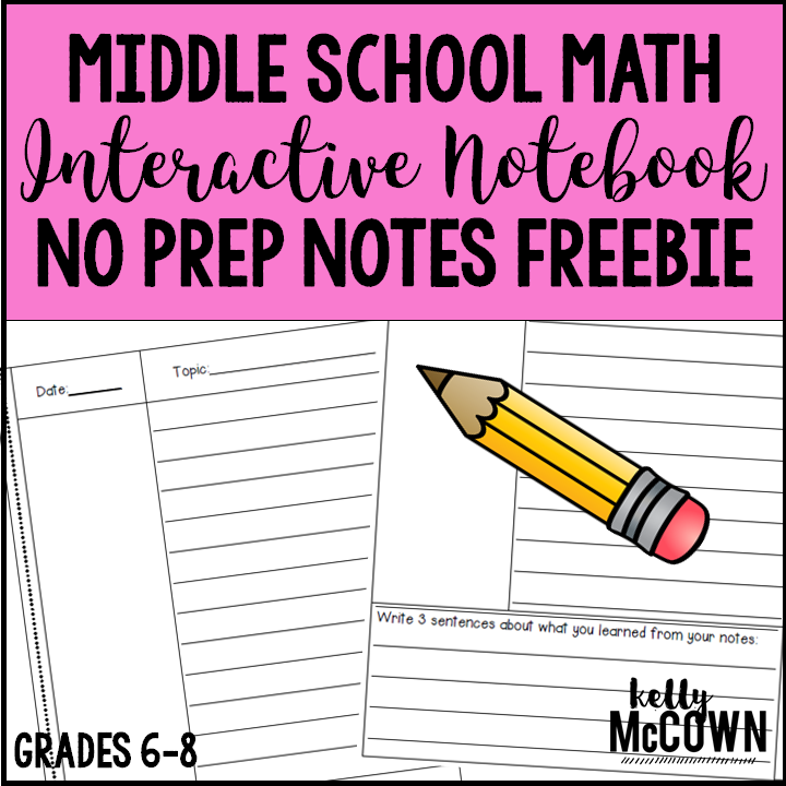 Kelly McCown: Middle School Math Interactive Notebook NO PREP Notes ...