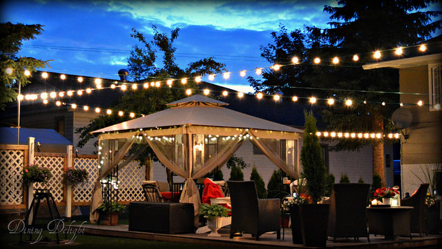 Dining Delight: Backyard Ambiance with Outdoor Lighting