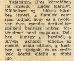 TÖRTÉNELMI KALEIDOSZKÓP...: Héder Károly emlékei - Tatabánya 1966 ...