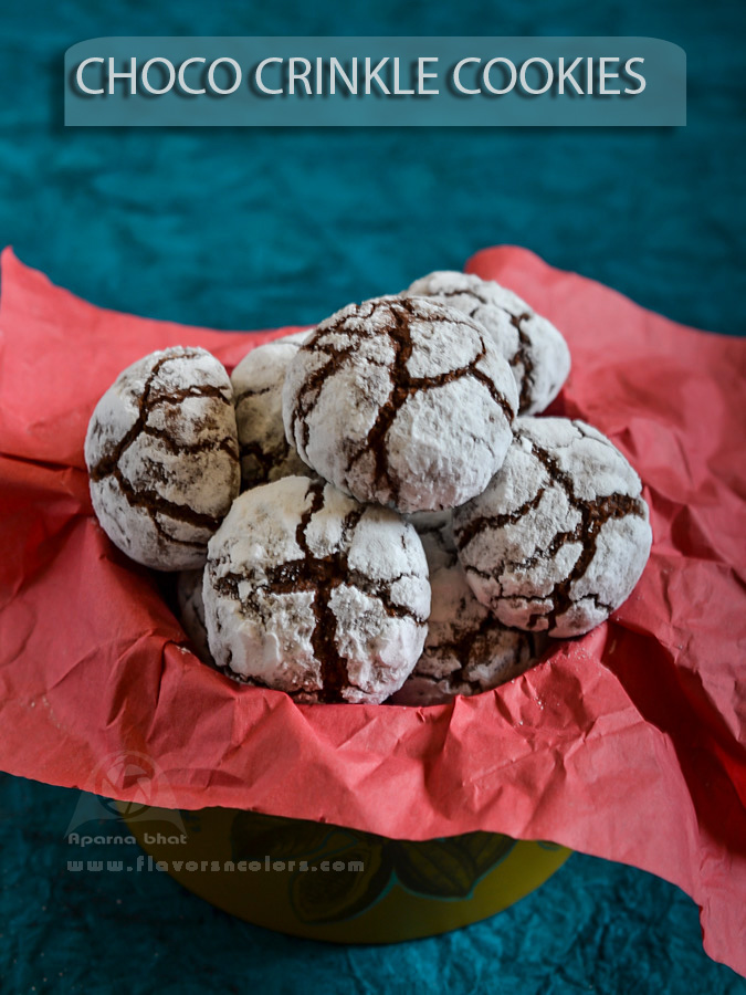 Choco Crinkle Cookies ~ Flavors N Colors
