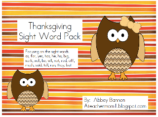 Teacher Mom: Bonus Letter Pack and Thanksgiving Sight Words