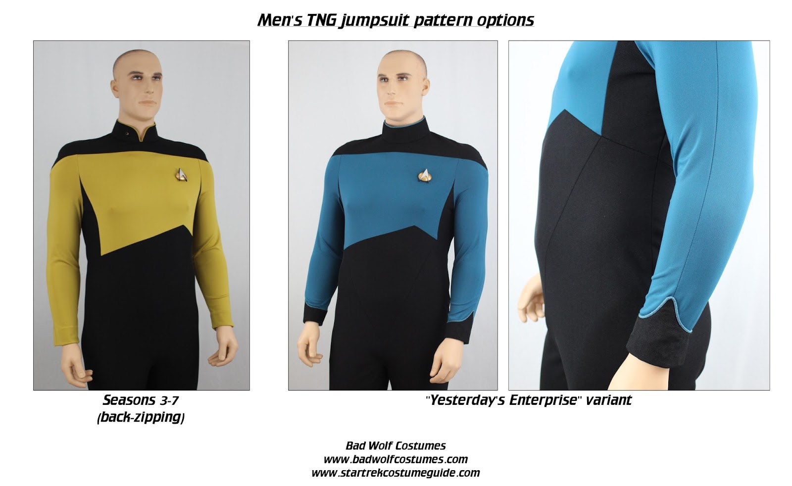Bad Wolf Costumes: Star Trek TNG Men's Jumpsuit Sewing Pattern