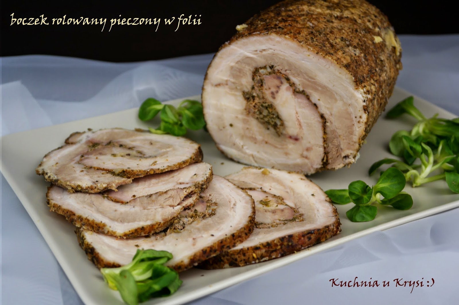 Kuchnia u Krysi : Boczek rolowany, pieczony w folii