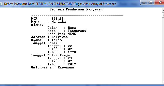 Struktur Data: Structure