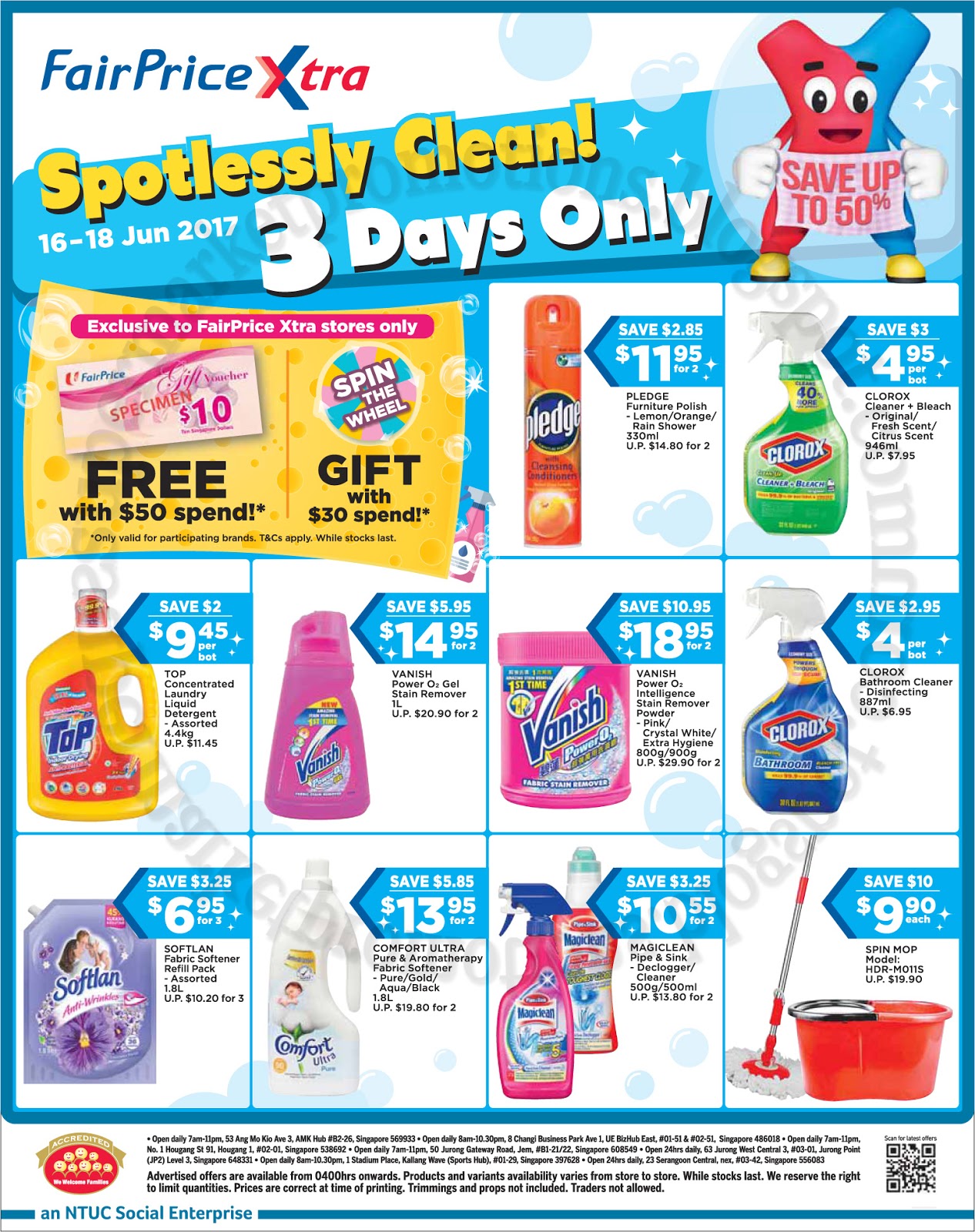 NTUC FairPrice Xtra Spotlessly Clean! 16 - 18 June 2017 ~ Supermarket ...