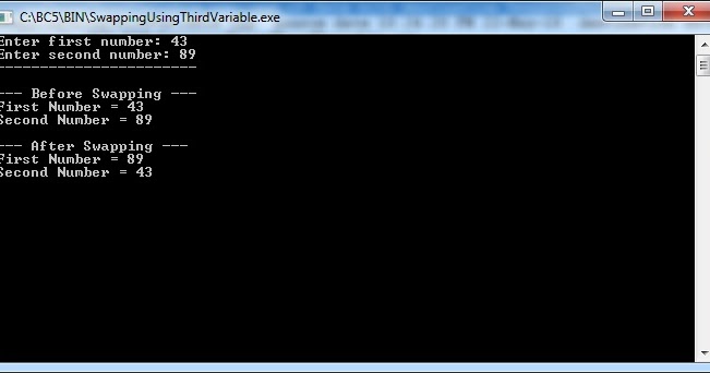 Learn On Tube: 2. WAP to swap two numbers using a third variable.