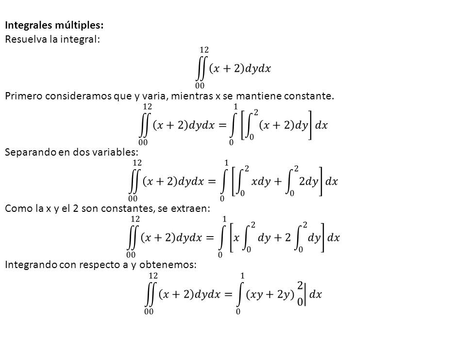 INTEGRAL DE DOBLE VARIABLE | Ejercicios de Matemáticas
