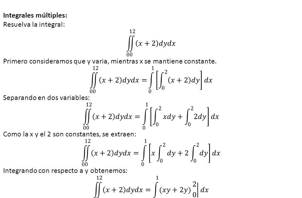 INTEGRAL DE DOBLE VARIABLE | Ejercicios de Matemáticas