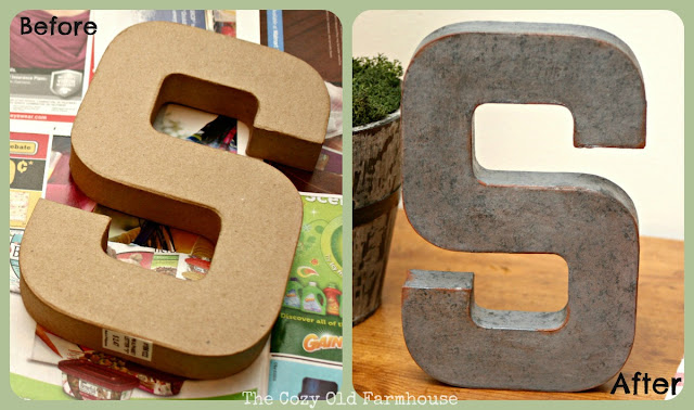 The Cozy Old "Farmhouse": DIY Faux Metal Industrial Letters