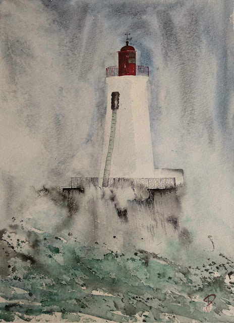 ACUARELAS Laura Sanz Masdeu: Faro - acuarela