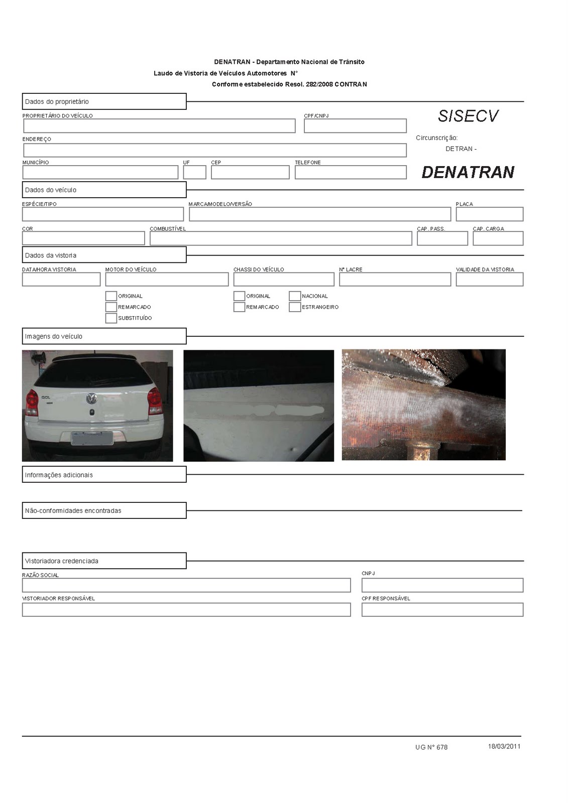 ECV - VISTORIA VEICULAR: Abril 2011