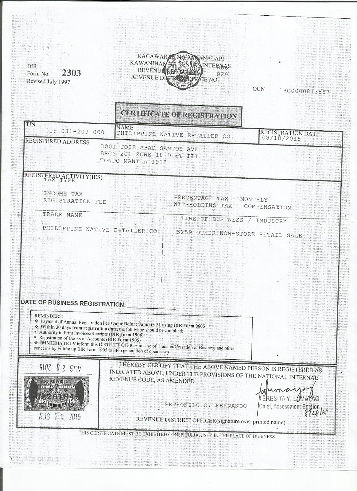 bir form 2303 - philippin news collections