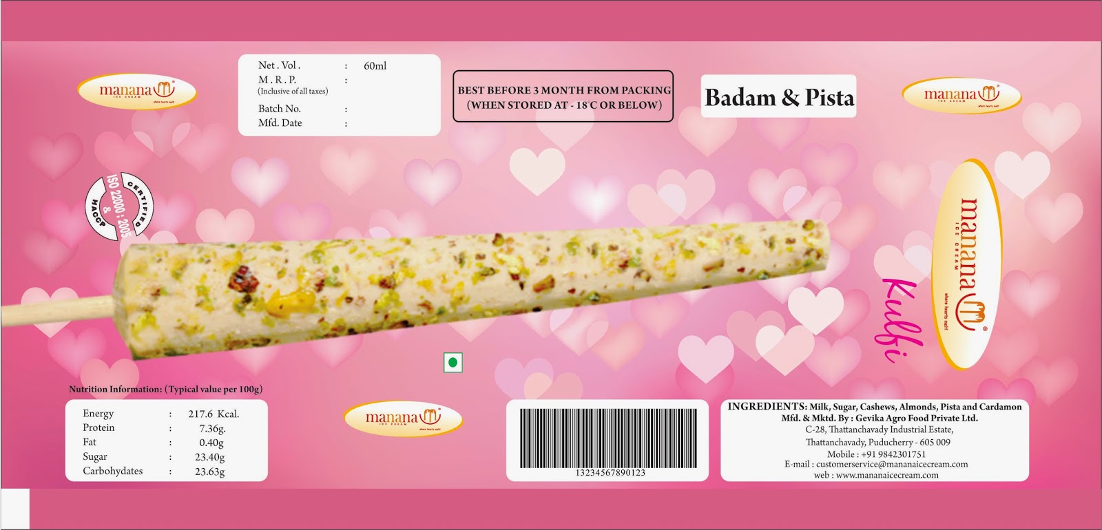 Manana Kulfi Wrapper Design 2 Samples | Dream Line Creation