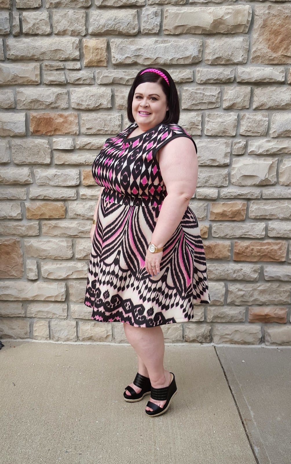 TheStyleSupreme: Plus Size OOTD: Taylor Scuba Fit & Flare Dress in Azalea