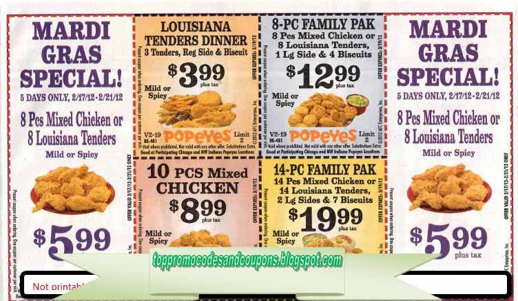 Free Promo Codes and Coupons 2023: Popeyes Chicken Coupons