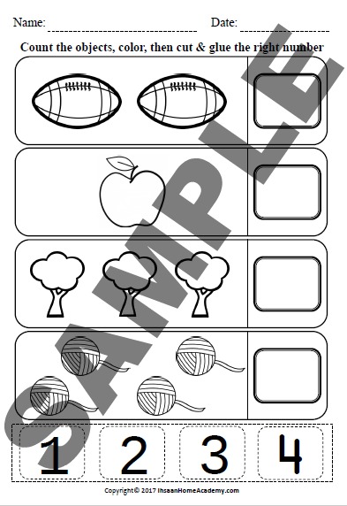 FREE Counting Object Pack ~ Ihsaan Home Academy