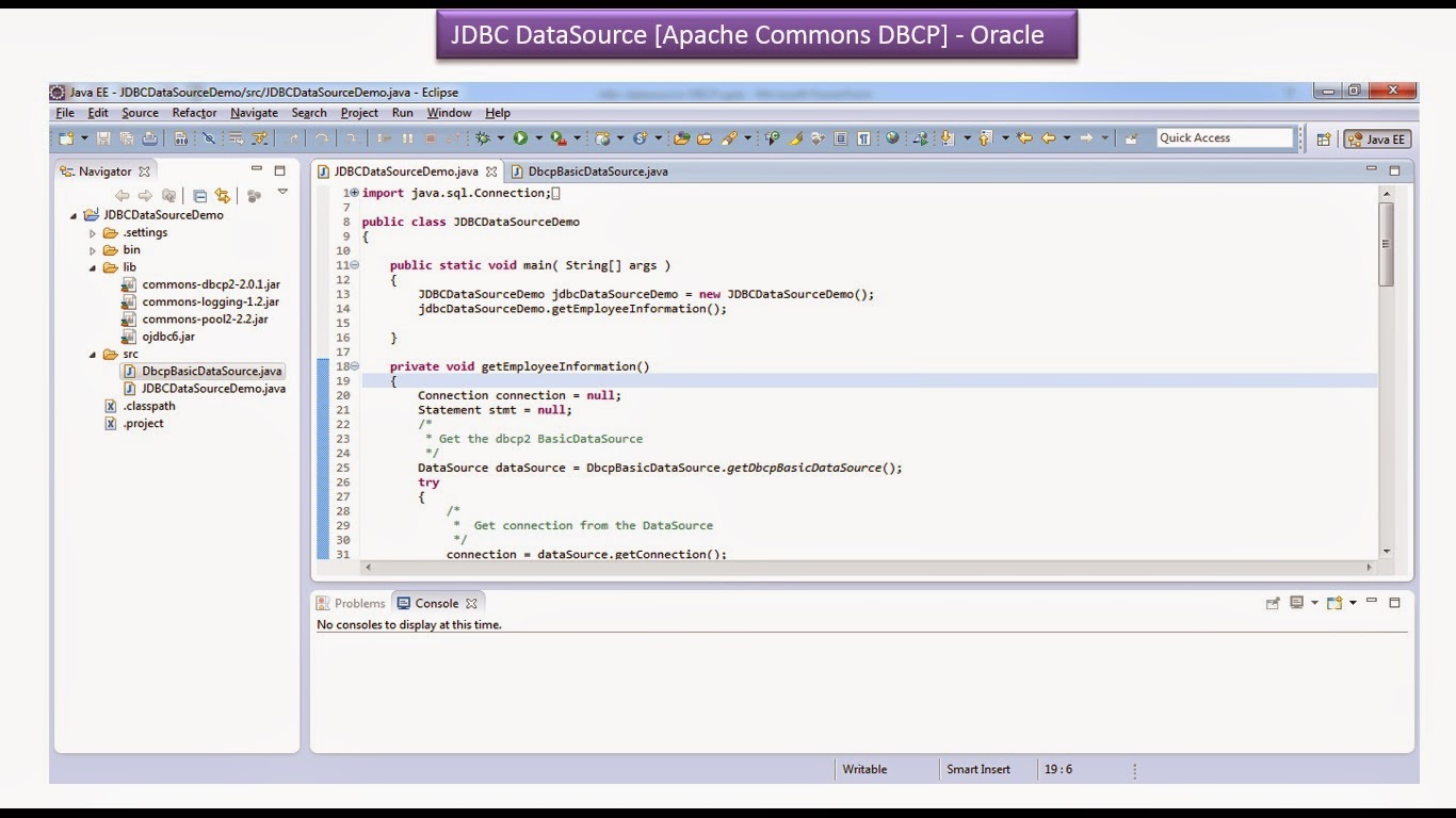 JAVA EE: JDBC DBCP DataSource - Oracle