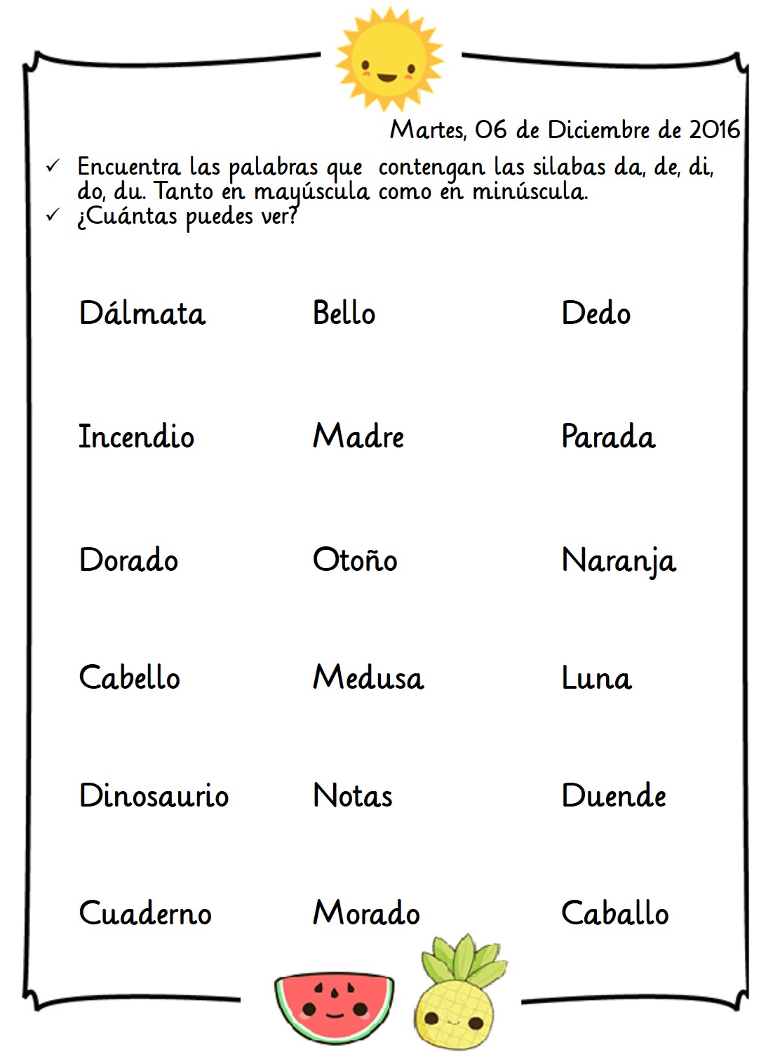 `: Tareas de Pre-Kinder