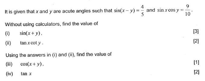 Paper 2 Q1. Trigonometry Challenging O Level Additional Maths (A Maths ...