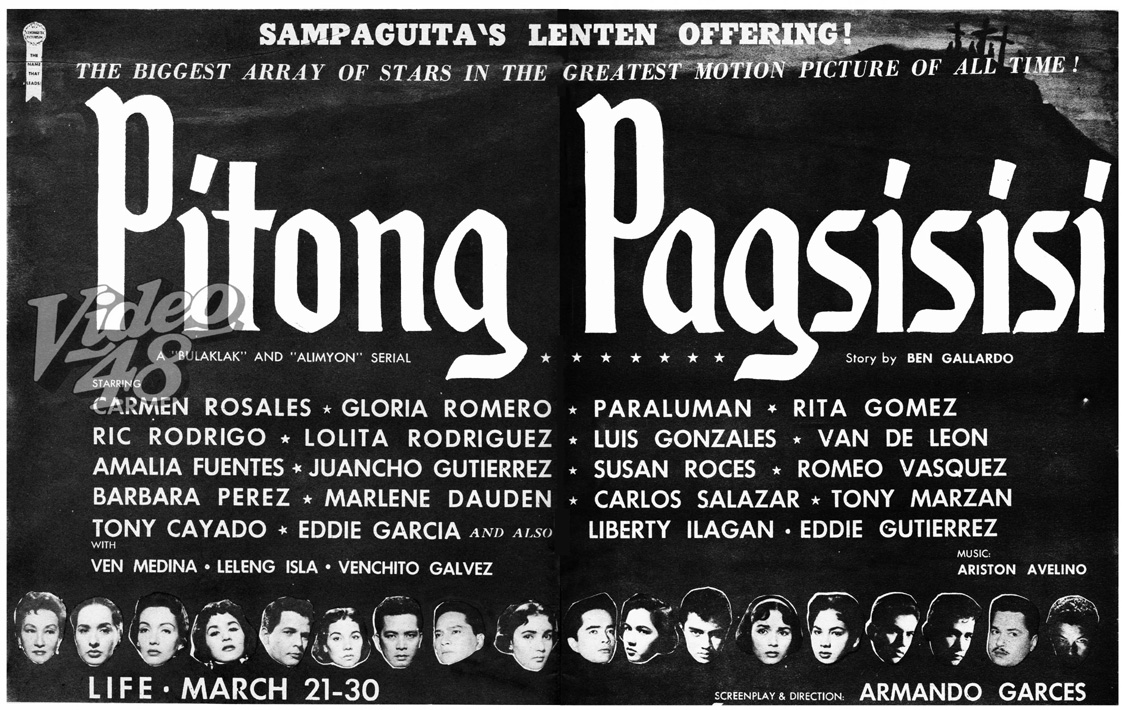 Video 48: THE FIFTIES # 589: AN ALL-STAR CAST IN "PITONG PAGSISISI ...