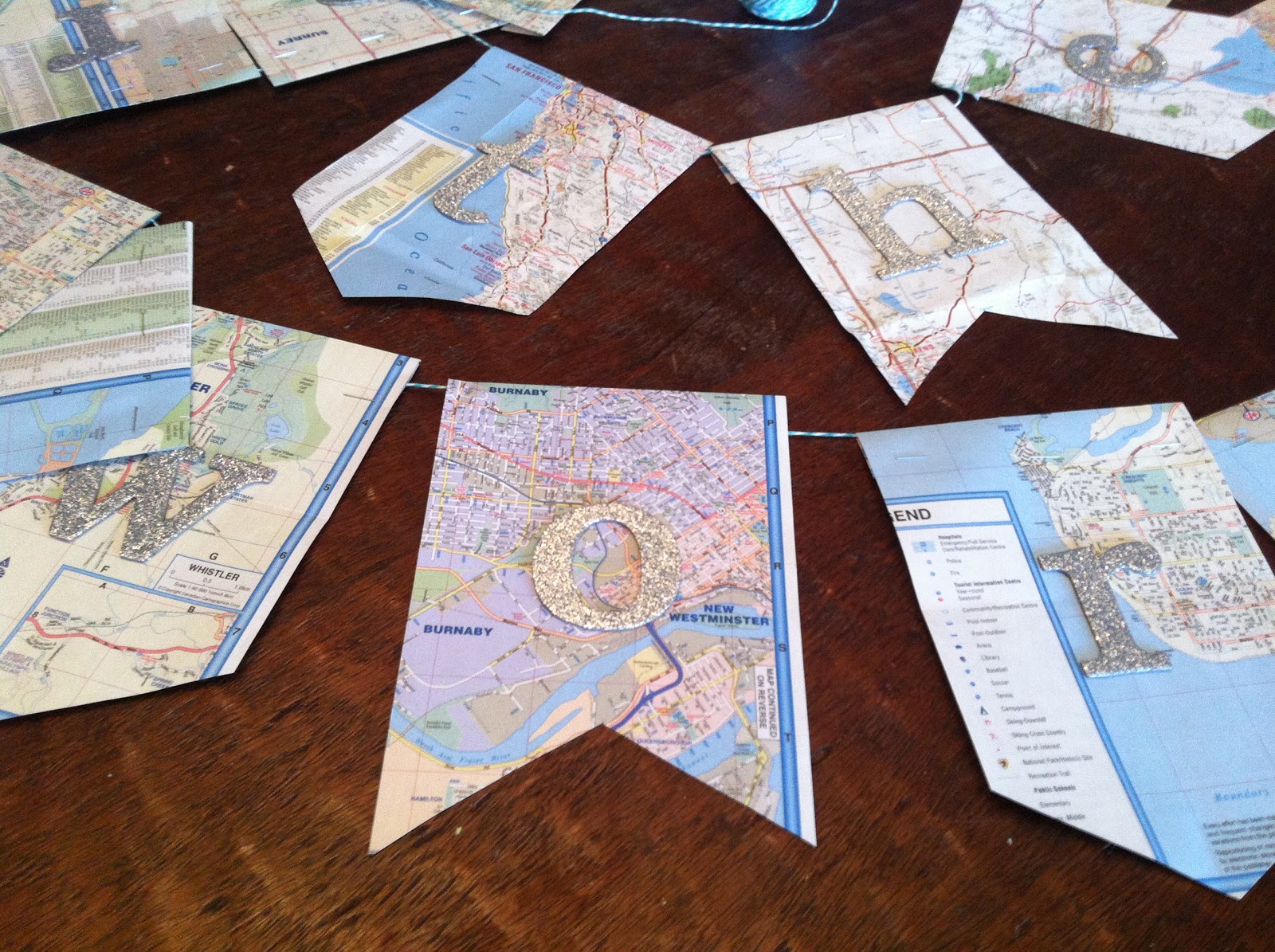 No-sew map garland | Joy's Hope