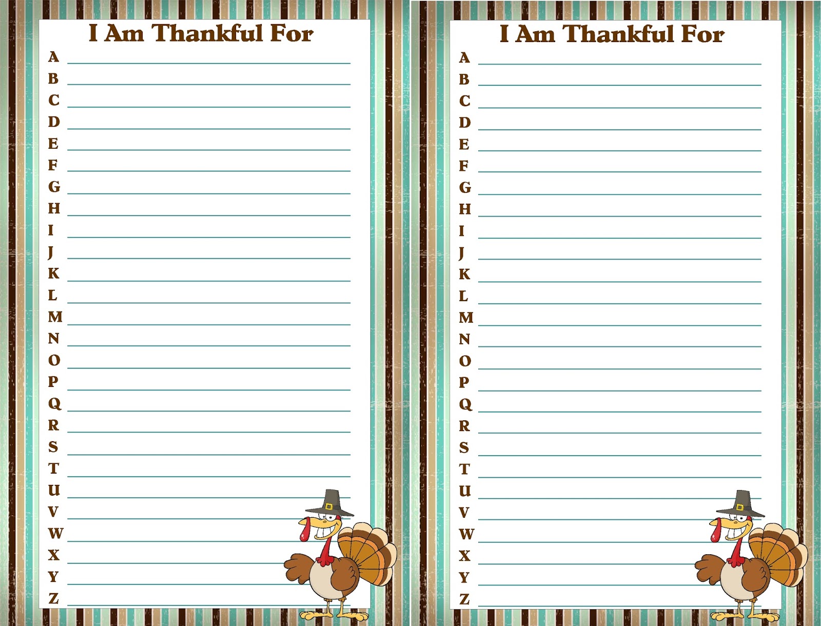 DIY Party Mom: I Am Thankful Thanksgiving Printable Game
