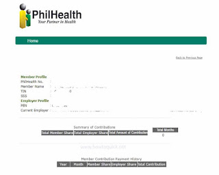 PhilHealth Online Registration – Members Contribution Inquiry