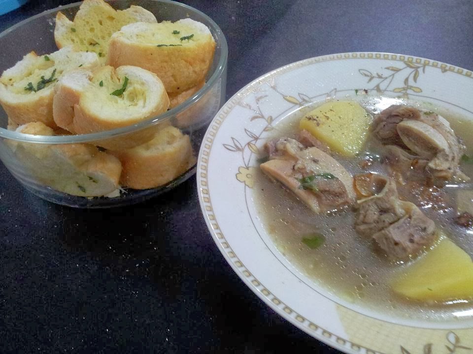 livedotlife: As Easy As ABC: Sup Tulang with Garlic Bread