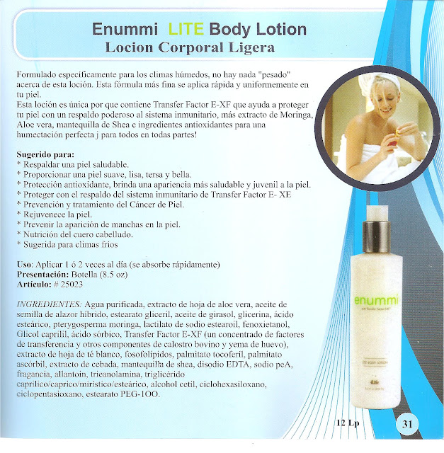 ENUMMI LITE BODY LOTION ~ SALUD FINANCIERA
