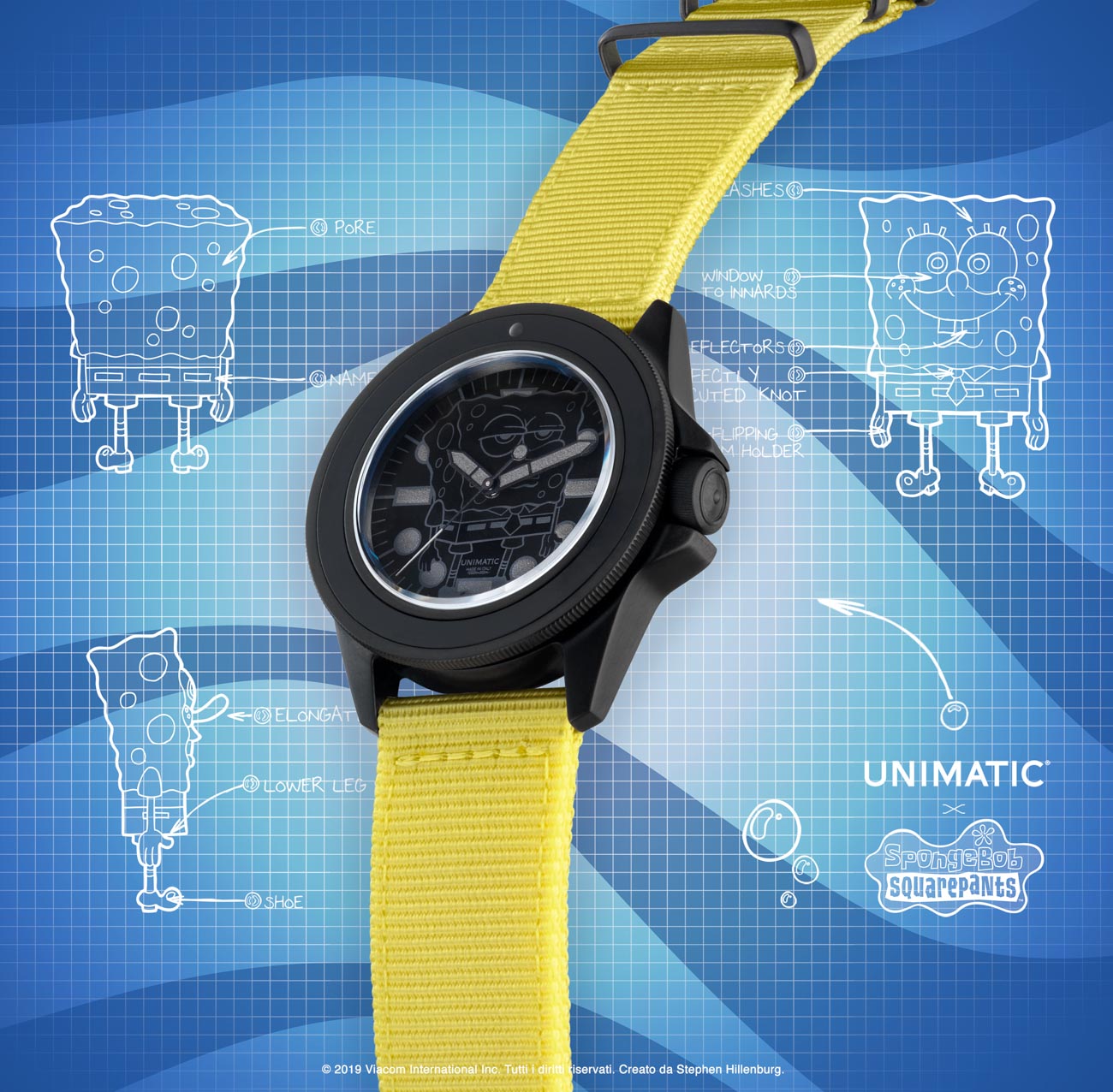 NickALive!: Unimatic Announces Highly Limited Edition SpongeBob U1-SS Watch