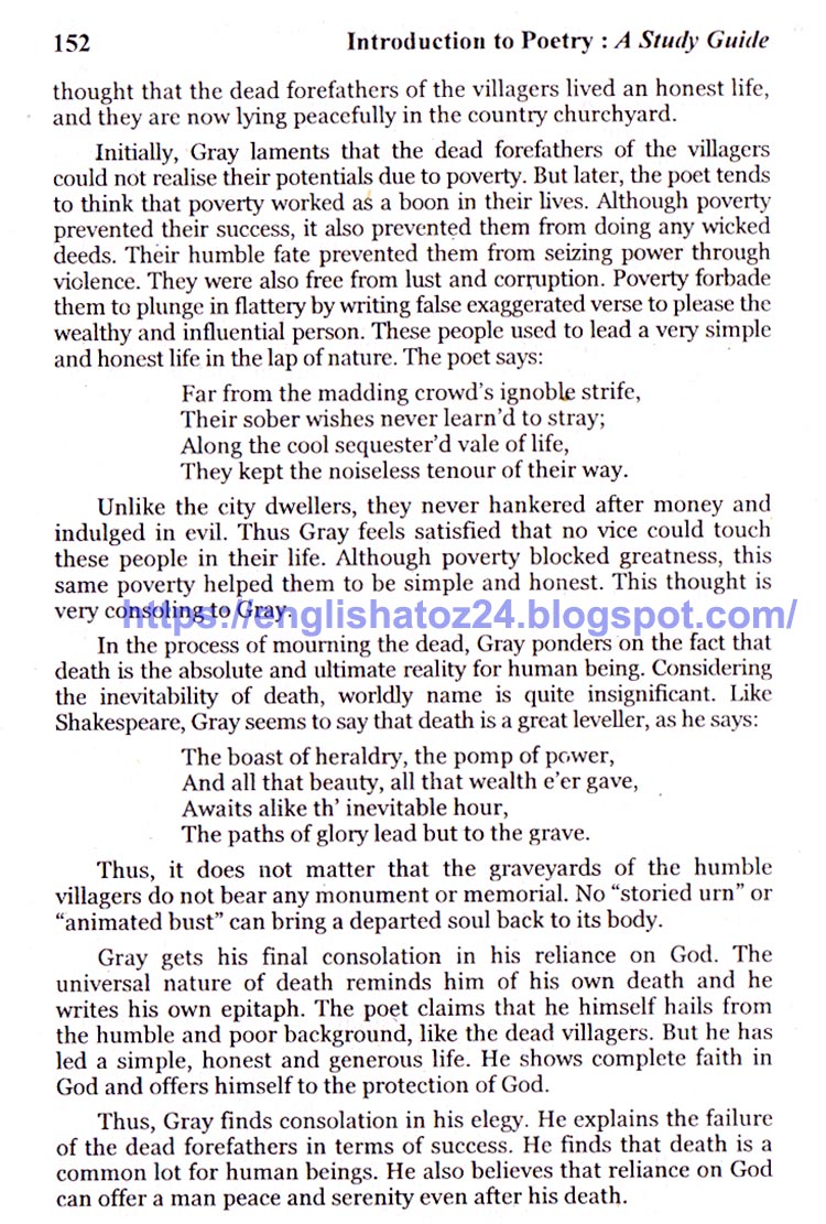 Board Questions with Answers (Elegy written in a country churchyard ...