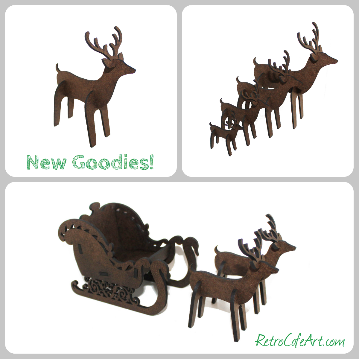 Retro Café Art Gallery: New 3D Reindeer + Christmas Minis + Three Dolls ...