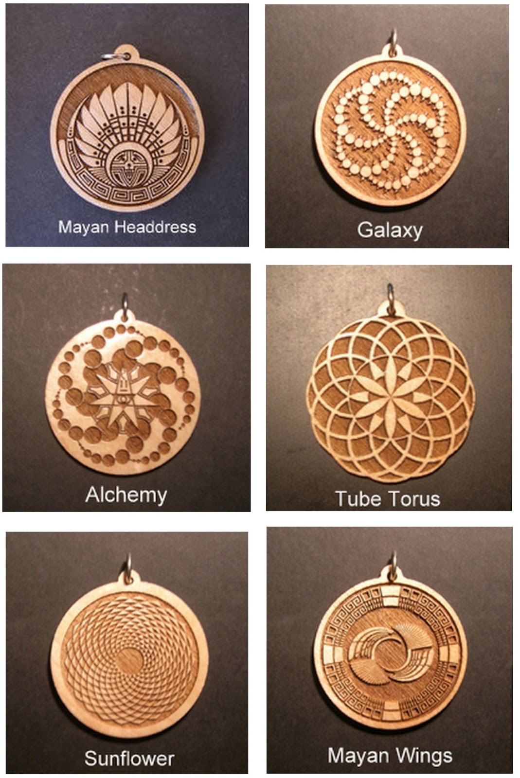Sacred Geometry Pendants: Wooden Pendants