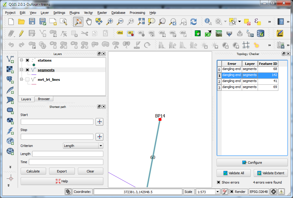 dominoc925: Find dangles using QGIS