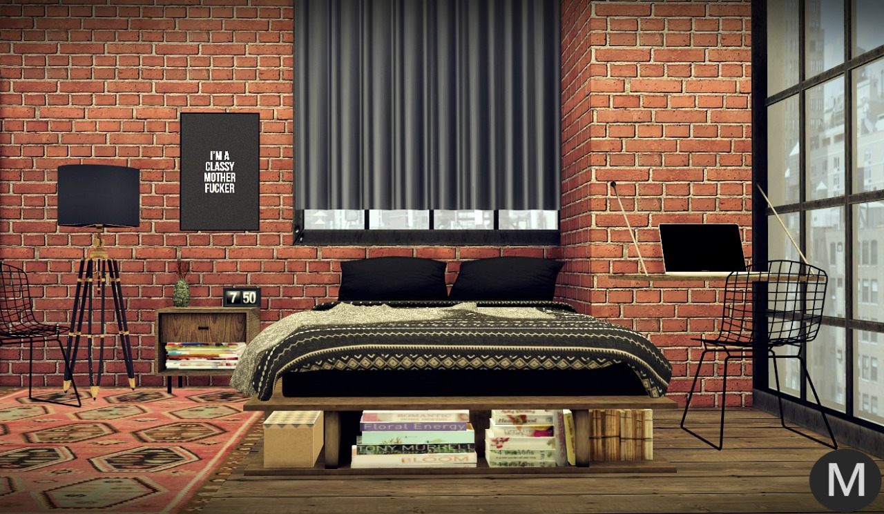 Sims 4 CC's - The Best: TS3 MS91 Industrial Rustic Bedroom Conversion ...