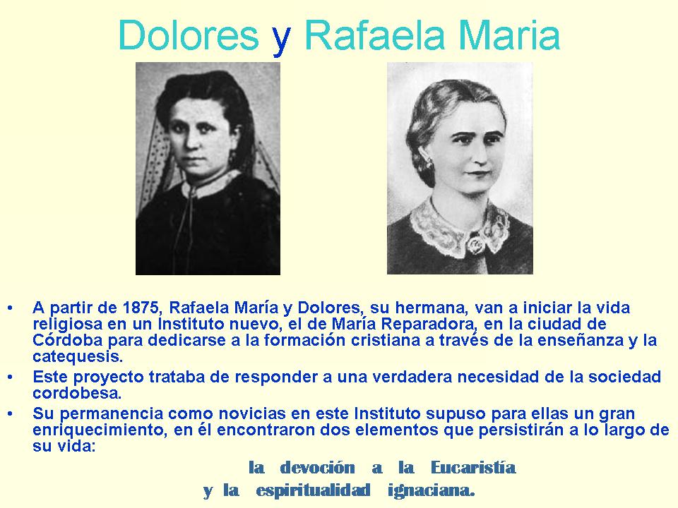 en camino con Santa Rafaela María